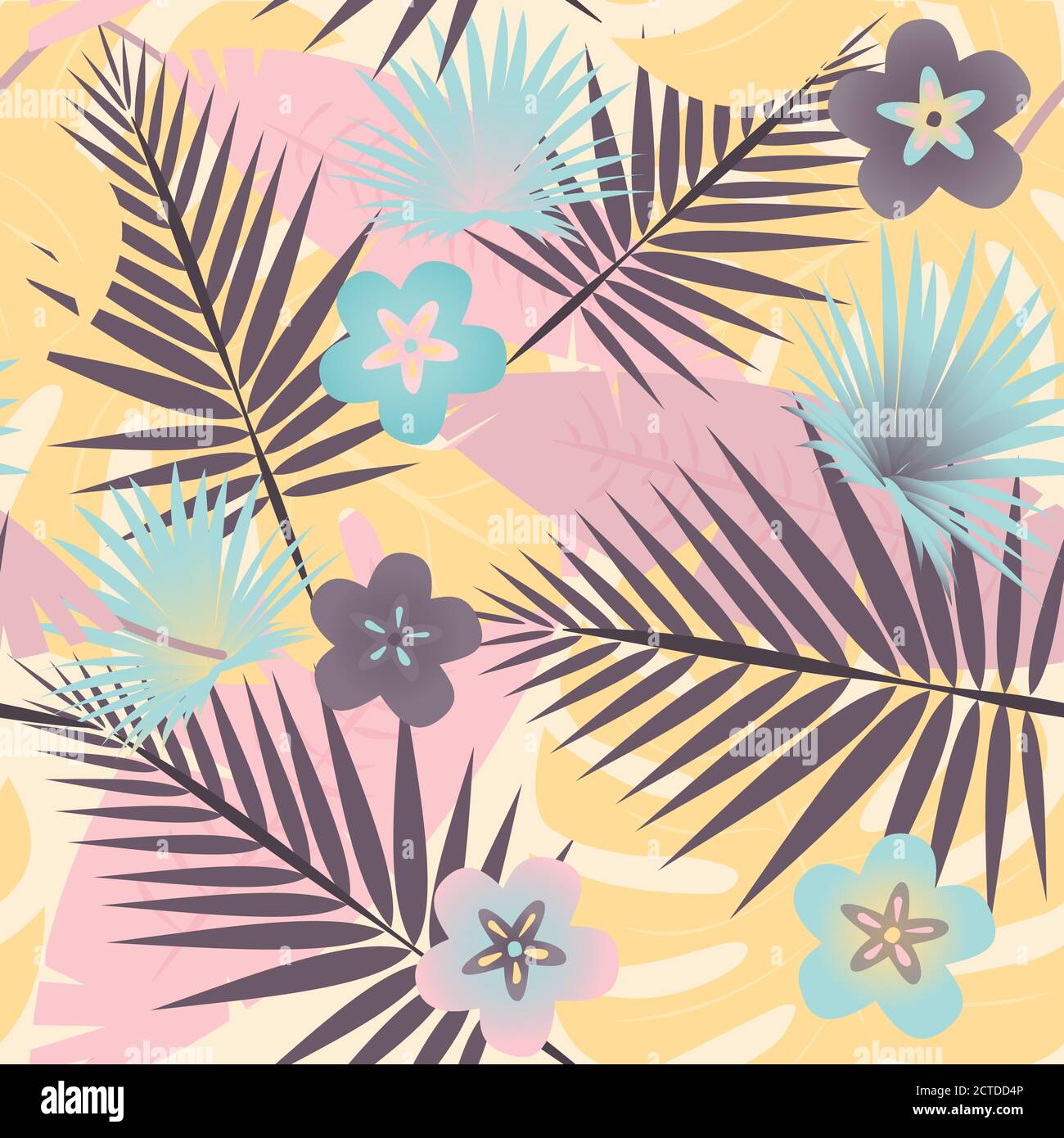 Pattern background. Seamless pattern of tropical forest in pastel color ...