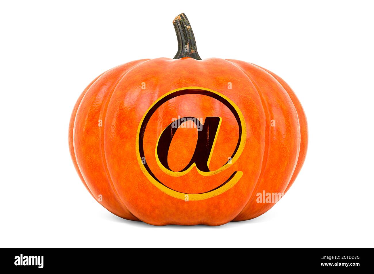 Email Symbol Halloween Font. Pumpkin with carved email sign, 3D ...