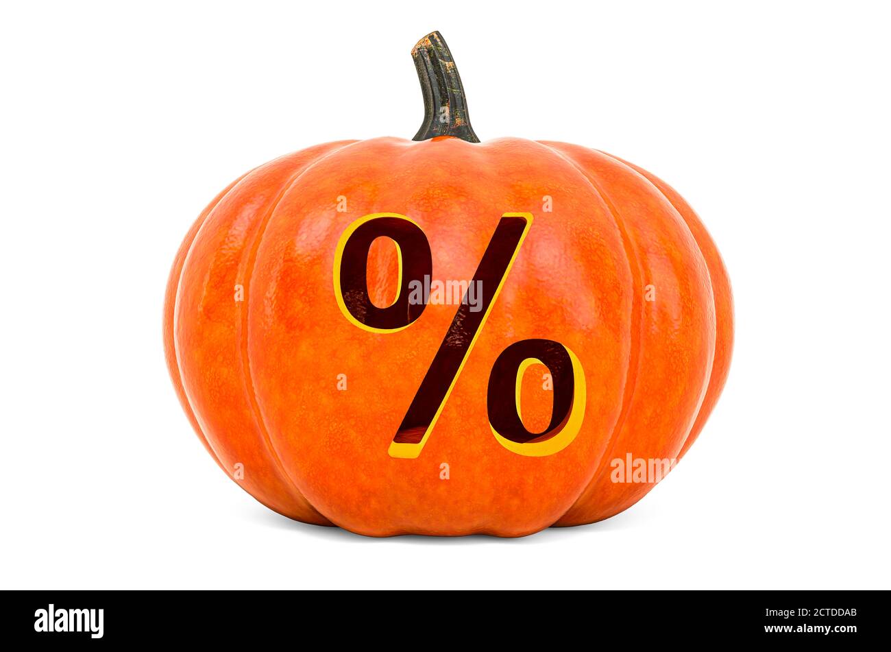Percent Symbol Halloween Font. Pumpkin with carved percent, 3D ...