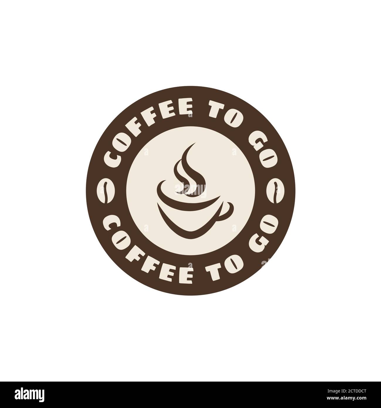 Coffee to go label, vector symbol. Coffee cup to go badge for logo and ...