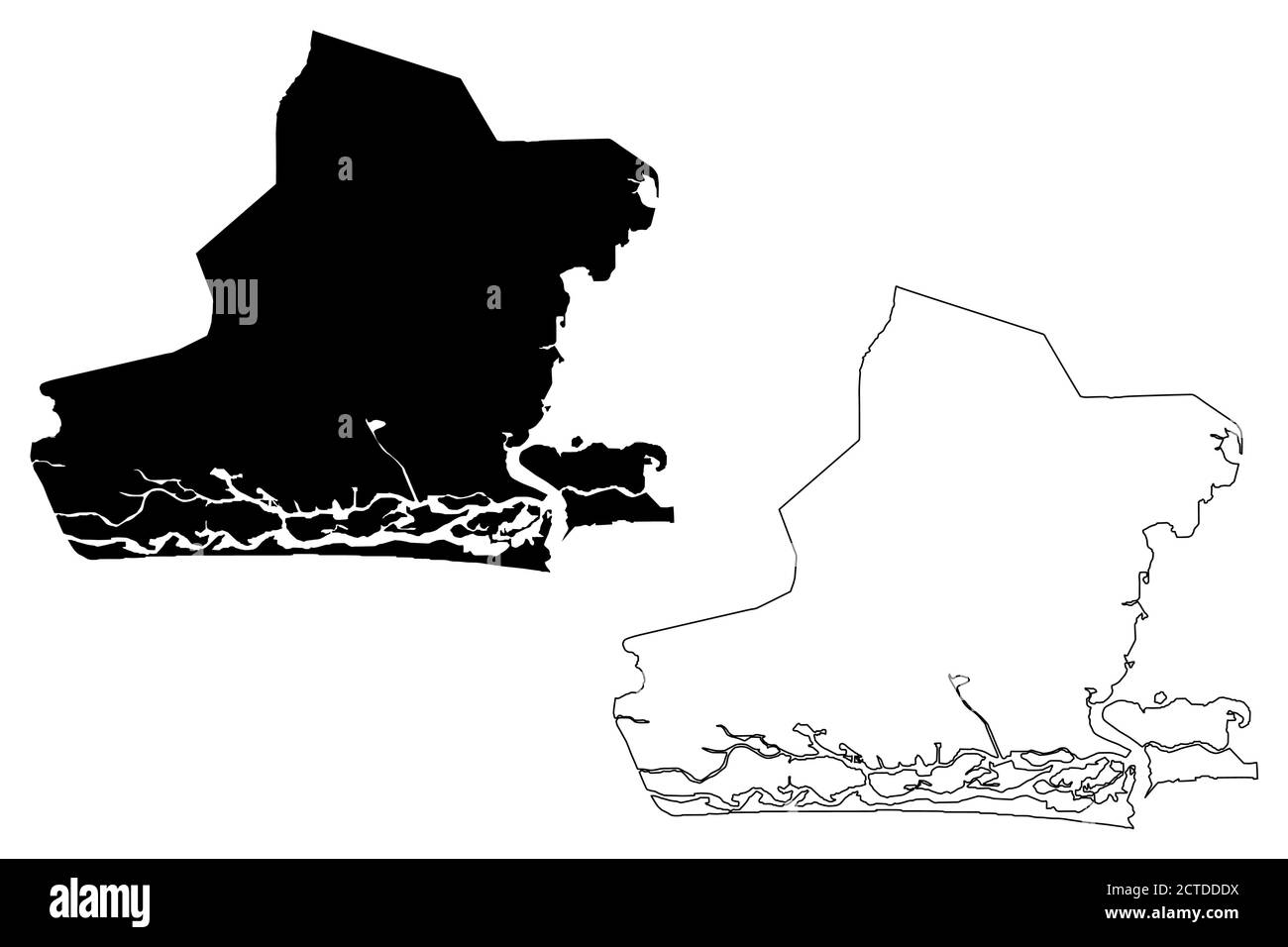 Lagos City (Federal Republic of Nigeria, Lagos State) map vector ...