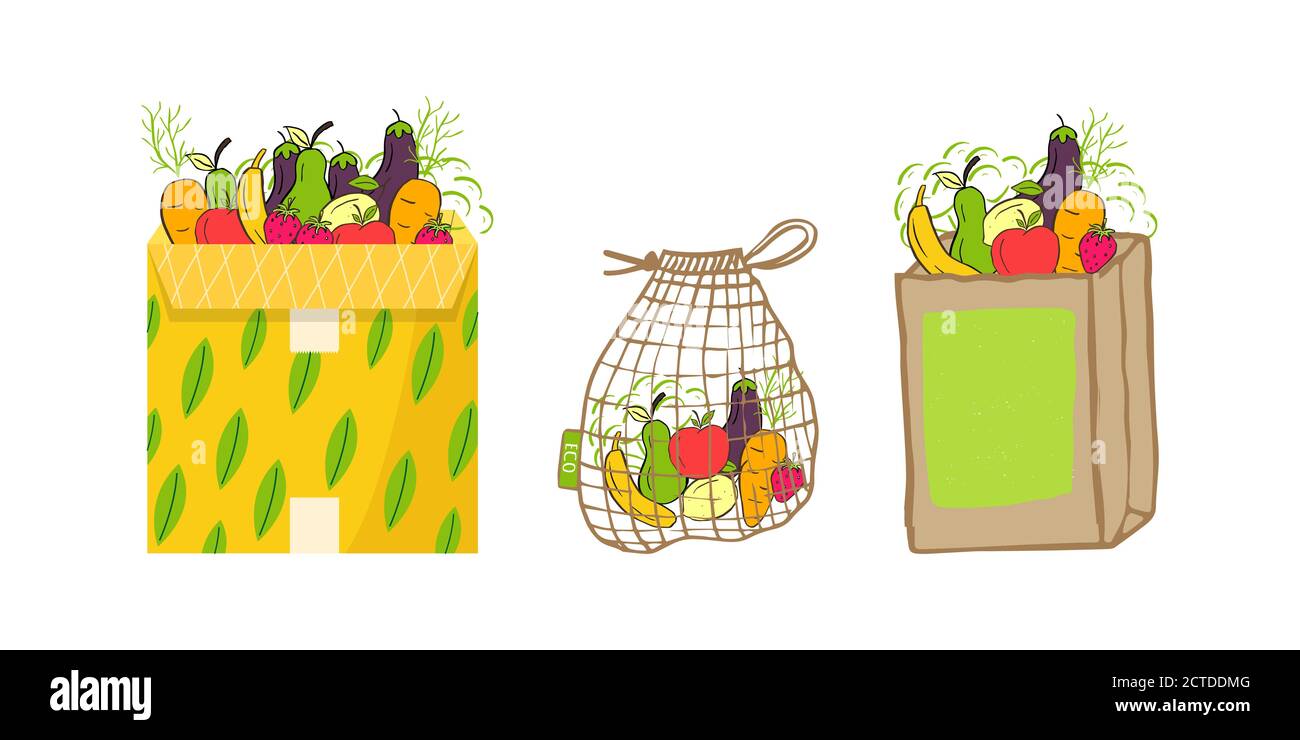 Zero waste set eco Stock Vector Images - Alamy