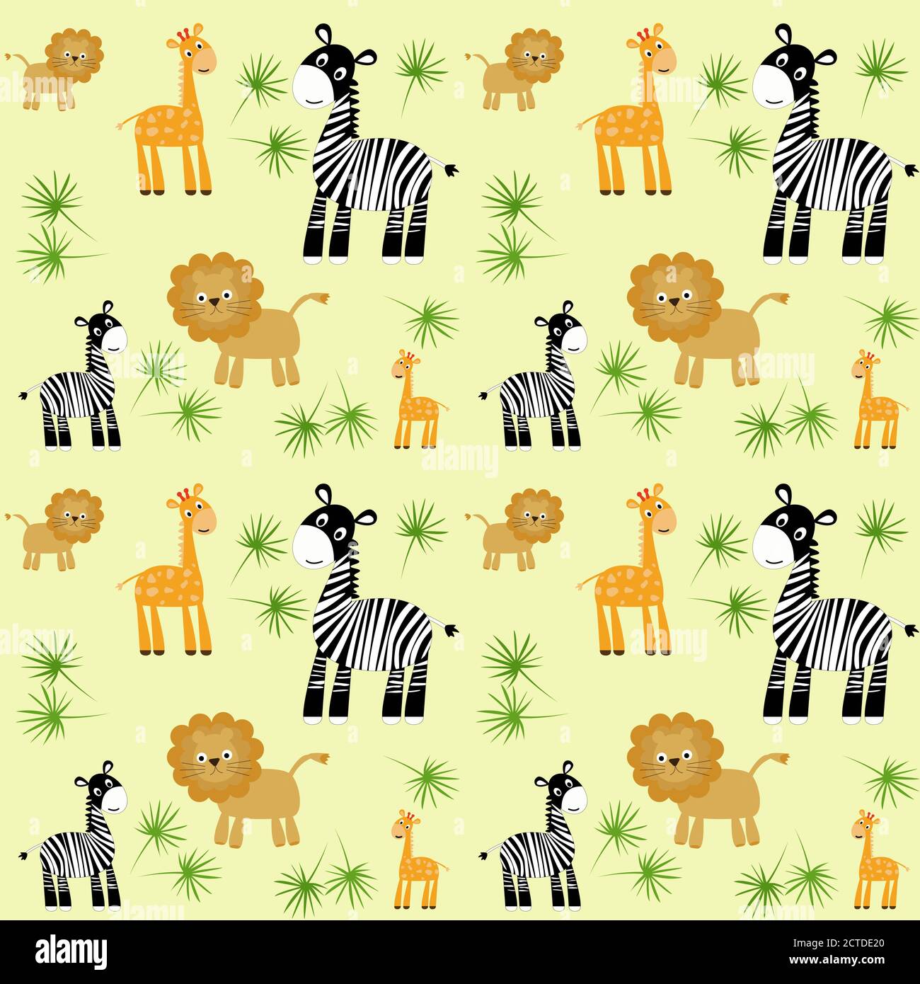 Seamless background with wild animals. Vector illustration Stock Vector ...