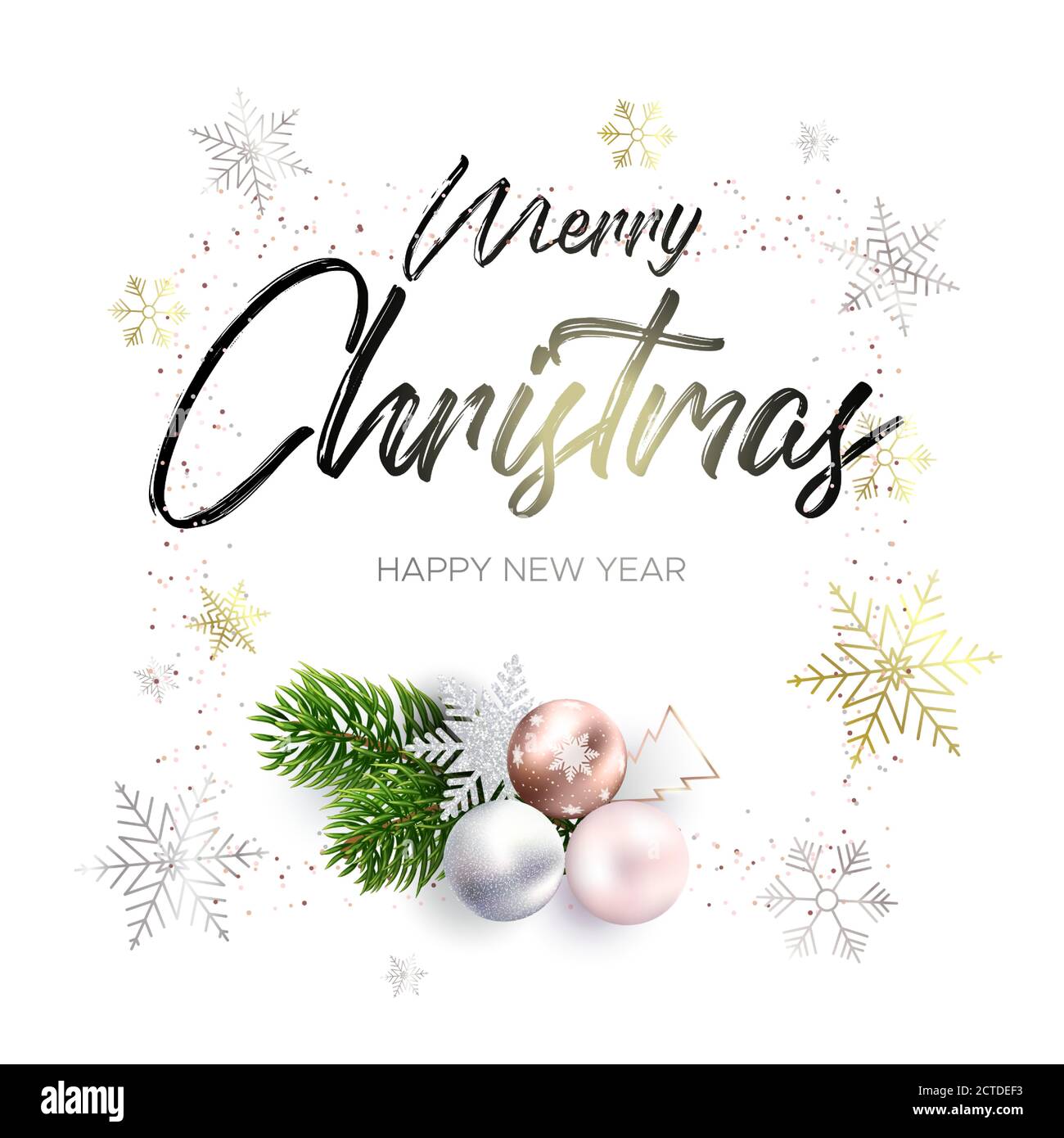 Christmas composition wreath balls Cut Out Stock Images & Pictures - Alamy