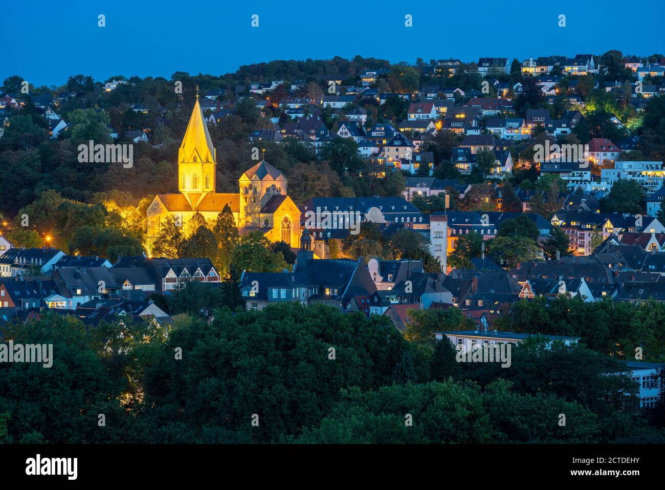 St. Ludgerus Church, in Essen-Werden, abbey church, with the shrine of ...