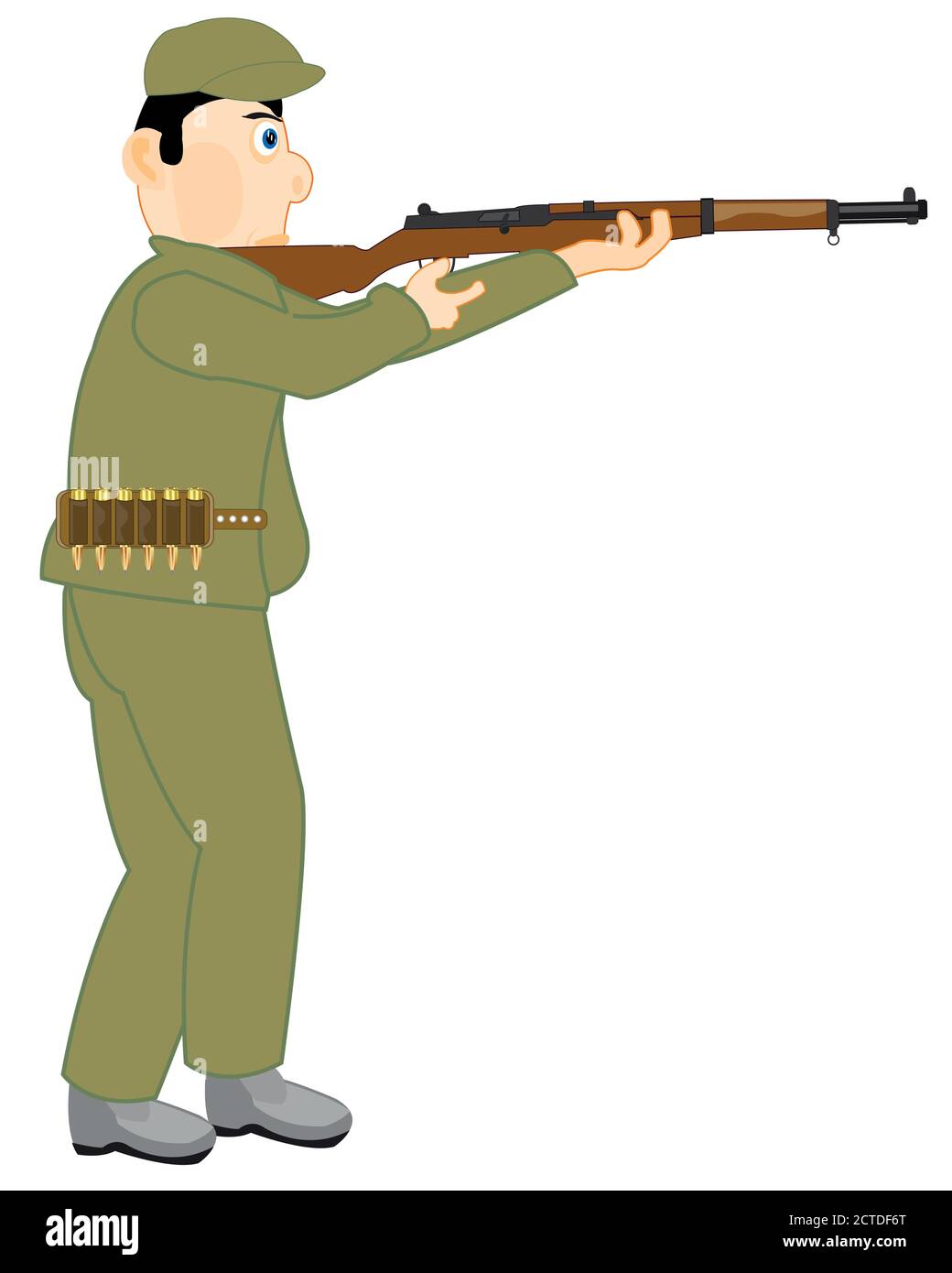 Vector illustration of the person with weapon in hand Stock Vector ...