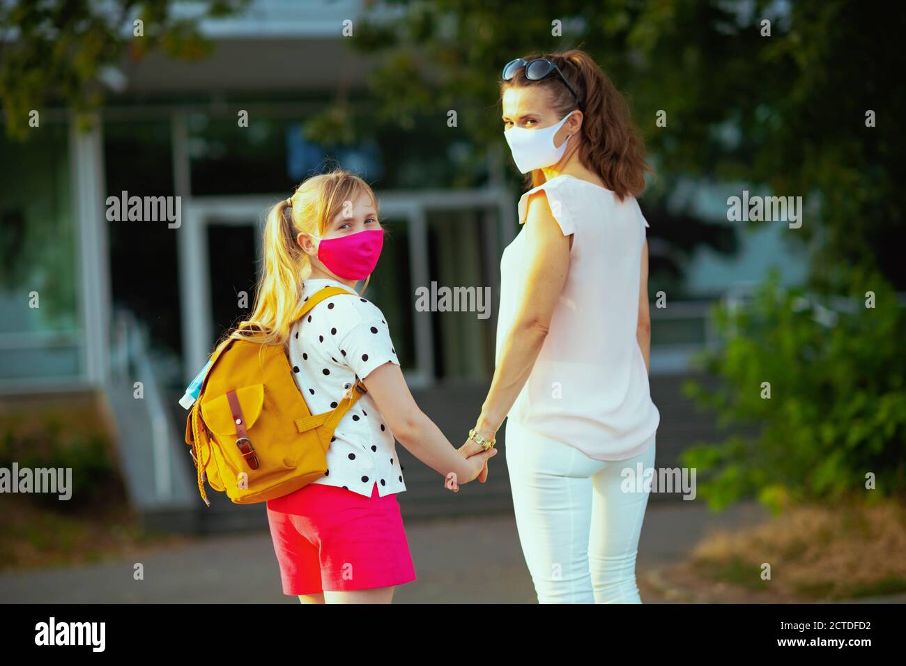 Life during coronavirus pandemic. modern mother and school child with ...