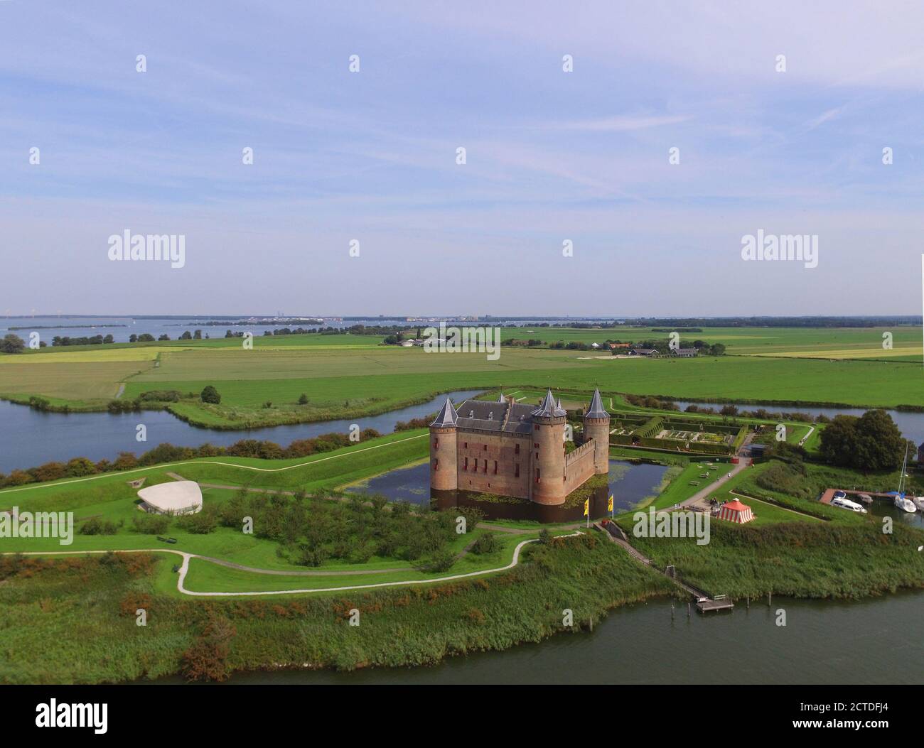 Aerial view of the Muiderslot castle, Nether;ands Stock Photo - Alamy