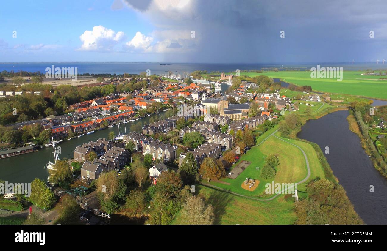 Aerial view on Muiden, the Netherlands Stock Photo - Alamy