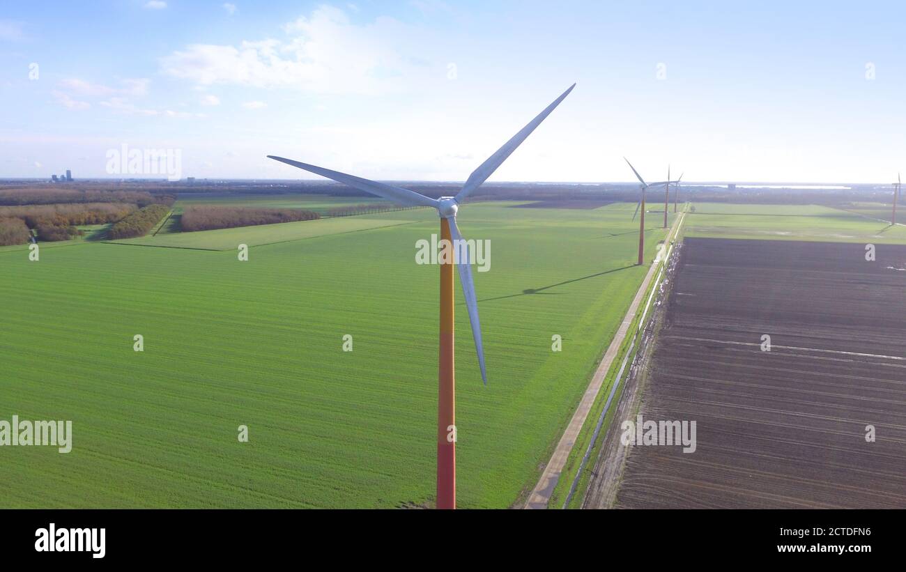 Aerial shot wind turbine hi-res stock photography and images - Alamy