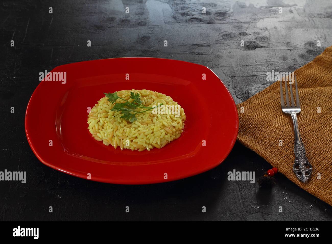 Traditional Turkish Rice Pilav / Plain Pilaf Portion Served. Organic ...