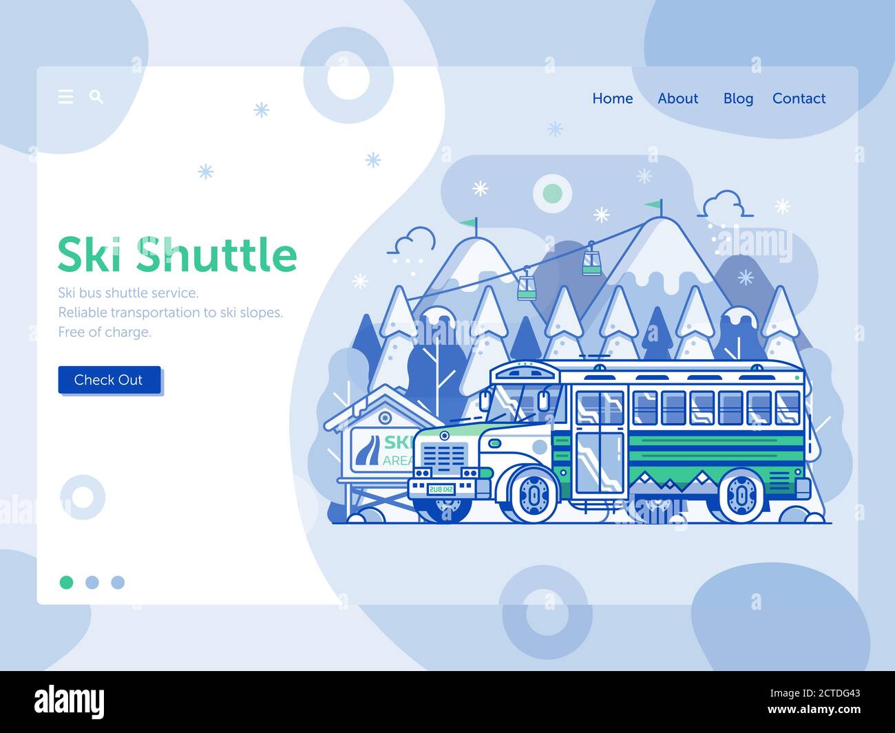 Ski Resort Landing Page with Shuttle Bus Stock Vector Image & Art - Alamy