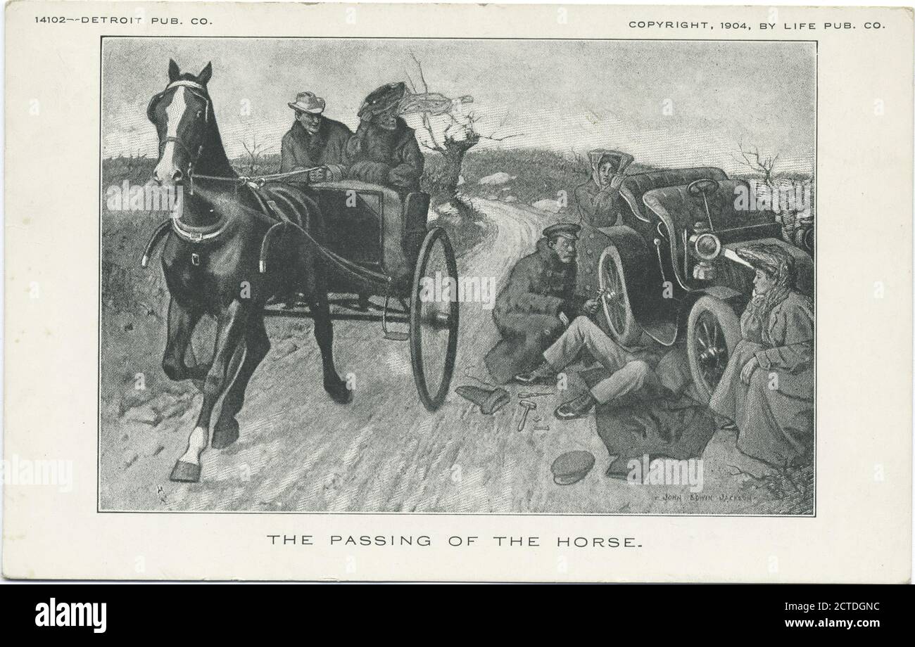 The passing of the horse, Life Cartoons, still image, Postcards, 1898 ...
