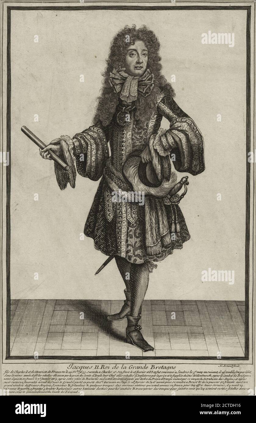 Jacques II, Roi de la Grande Bretagne., still image, Prints, 1690 Stock ...