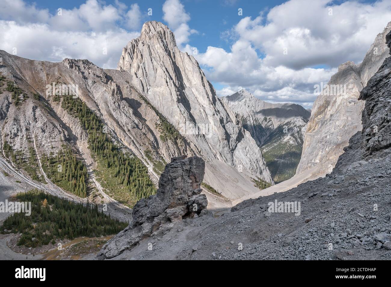 Cory Pass with Mount Louis in Gargoyle Valley in Banff National Park ...