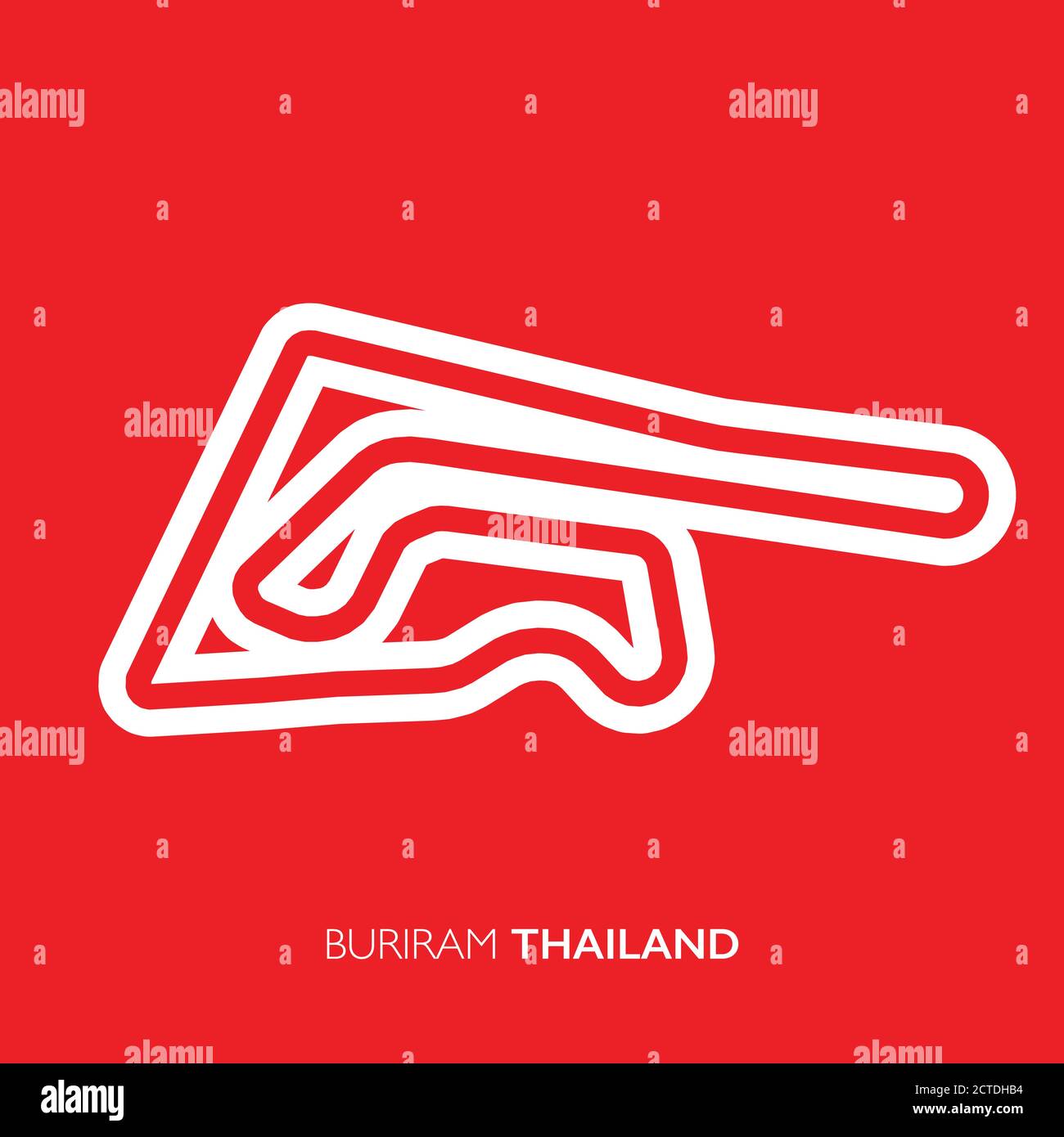 Buriram circuit, Thailand. Motorsport race track vector map Stock ...