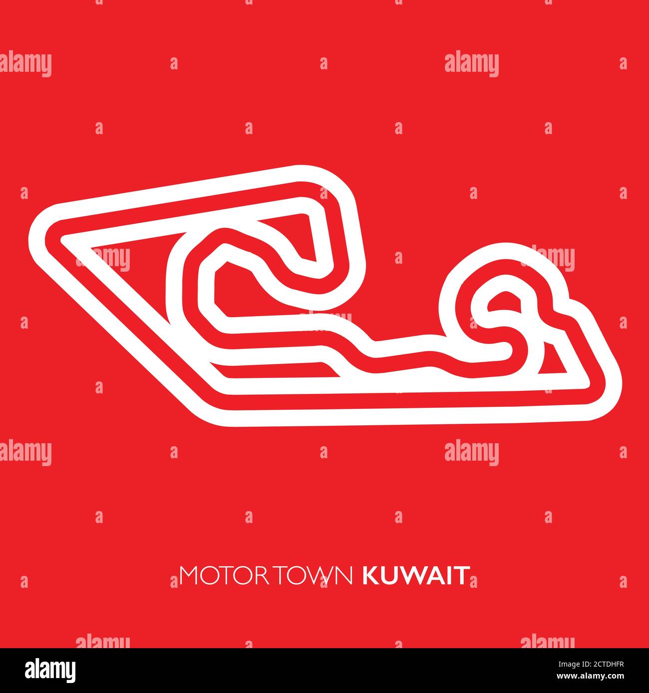 Motor town circuit, Kuwait. Motorsport race track vector map Stock ...