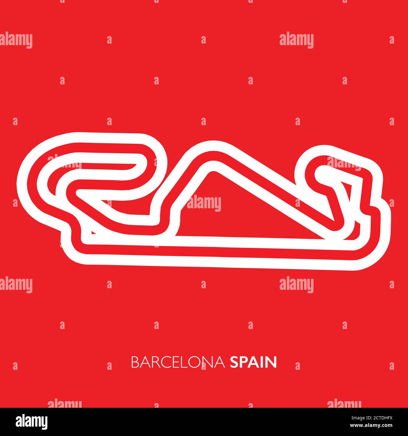 Barcelona circuit, Spain. Motorsport race track vector map Stock Vector ...