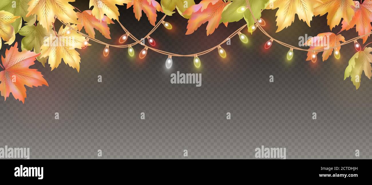 Autumn fall leaves border Stock Vector Images - Alamy