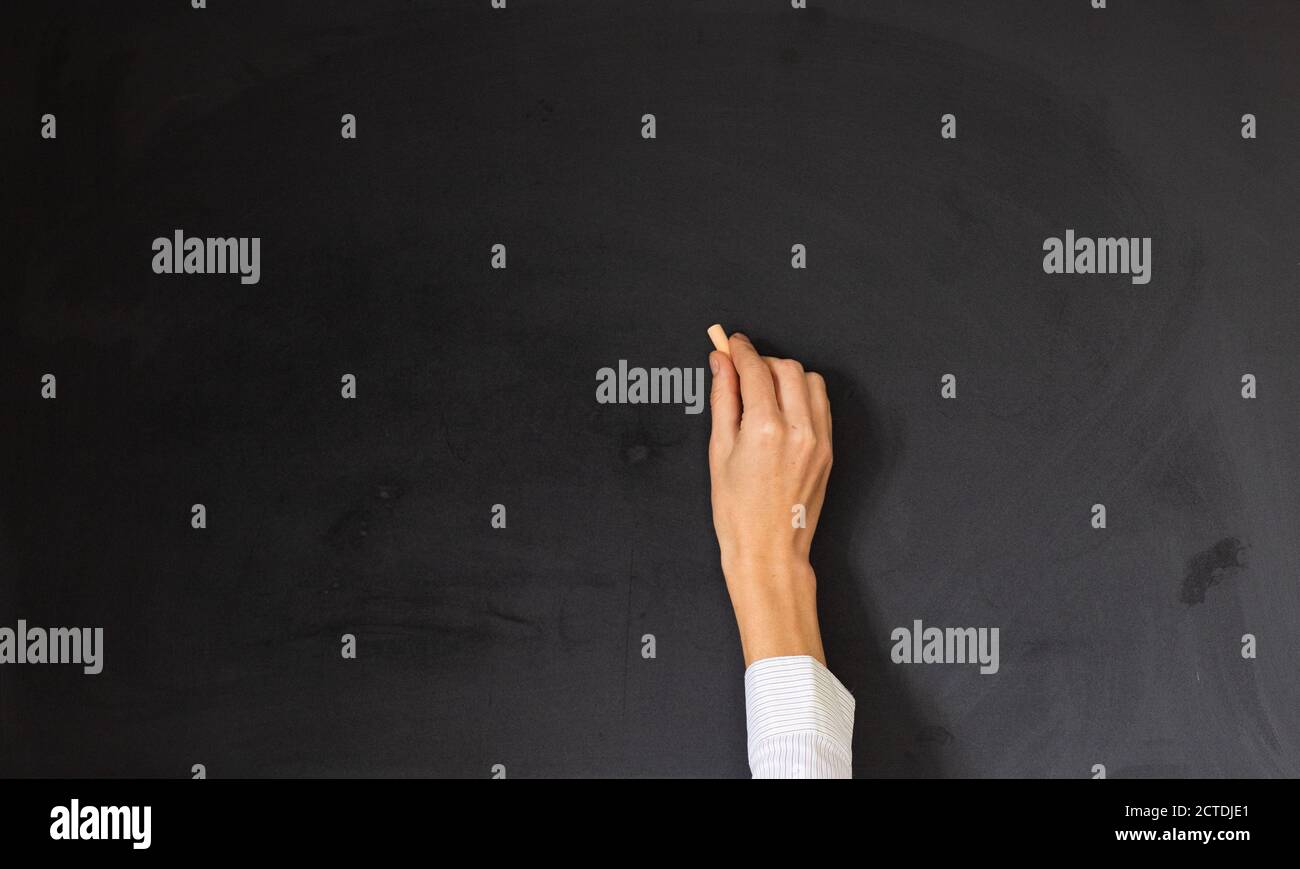 hand writing on blackboard Stock Photo - Alamy