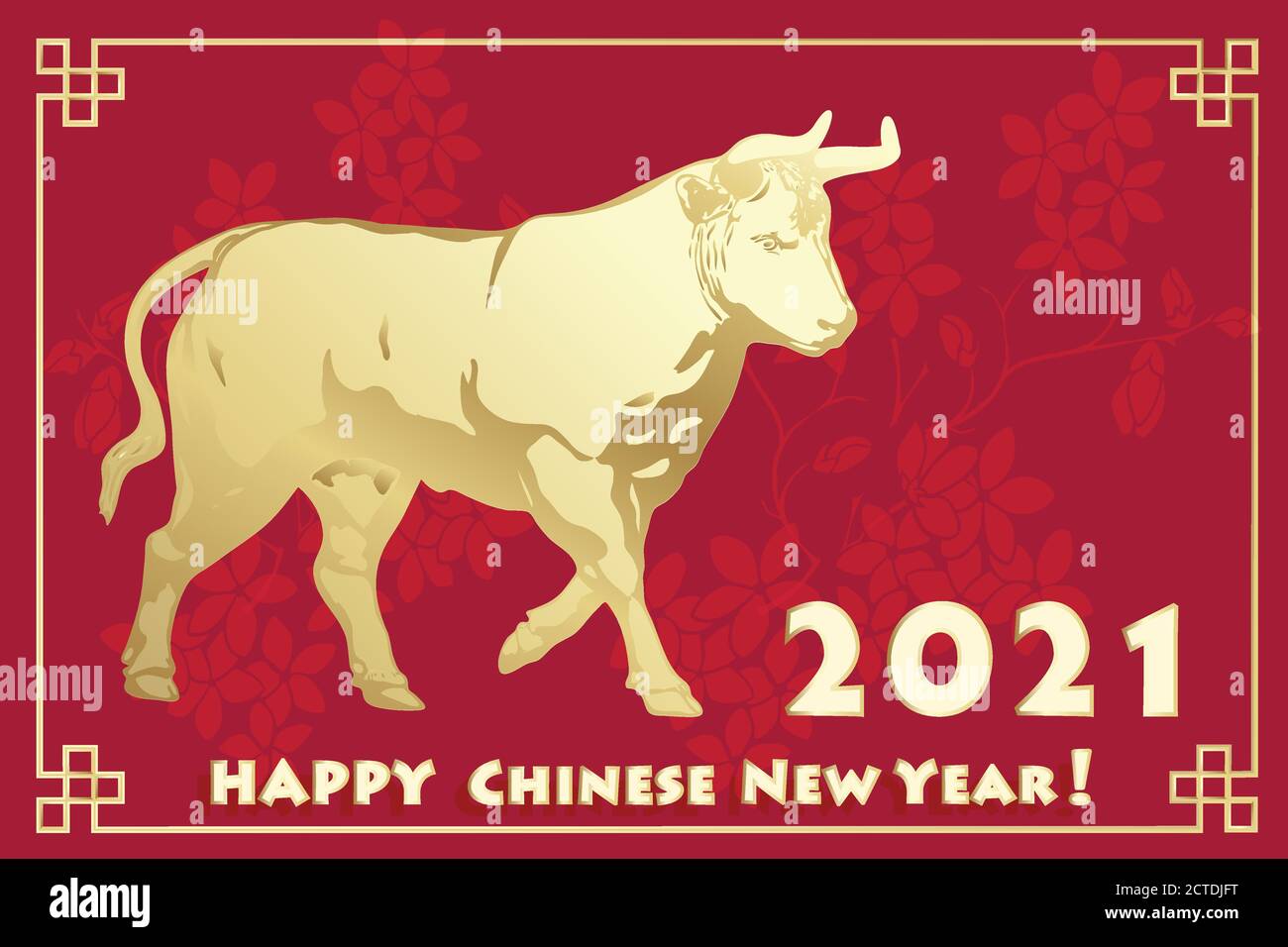 Bull gift new year Stock Vector Images - Alamy