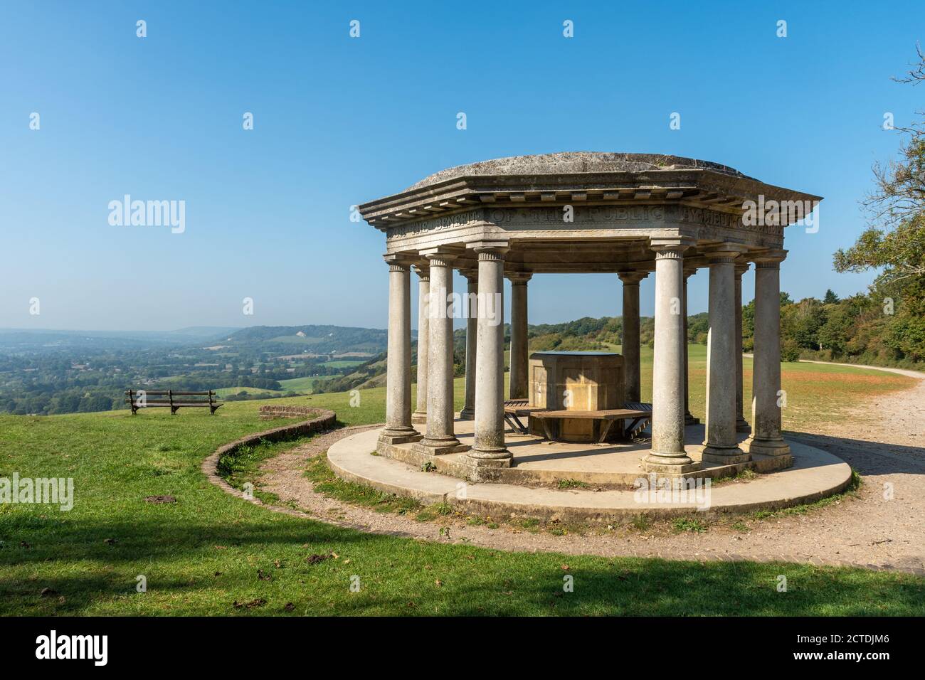 Inglis Memorial, a landmark on Colley Hill in the Surrey Hills AONB, UK ...