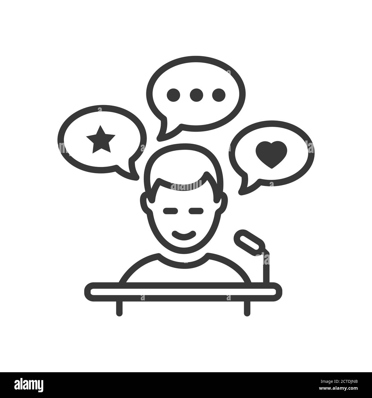 Public opinion line icon Cut Out Stock Images & Pictures - Alamy