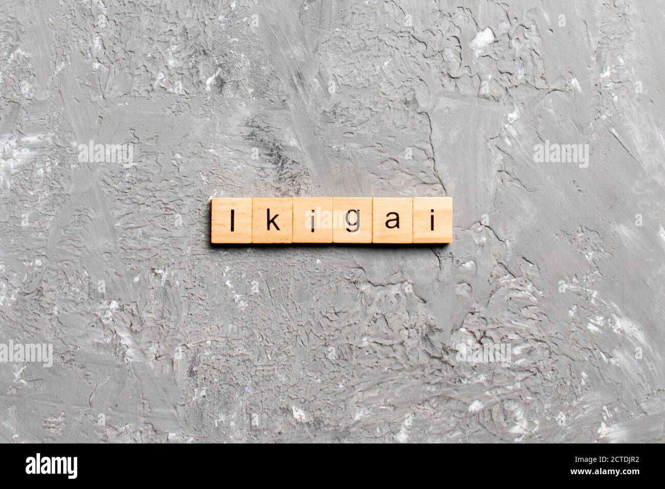 ikigai word written on wood block. ikigai text on table, concept Stock ...