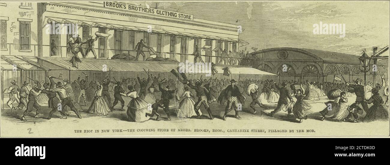 In Lexington Avenue; The riot in New York - The clothing store of ...