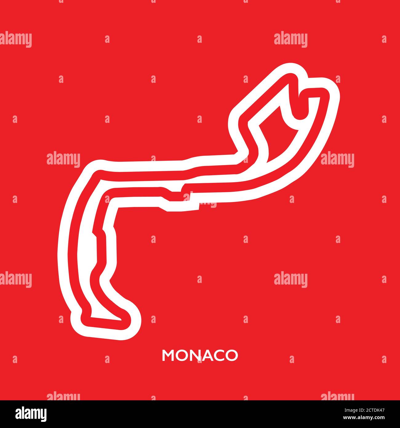 Monaco circuit. Motorsport race track vector map Stock Vector Image ...