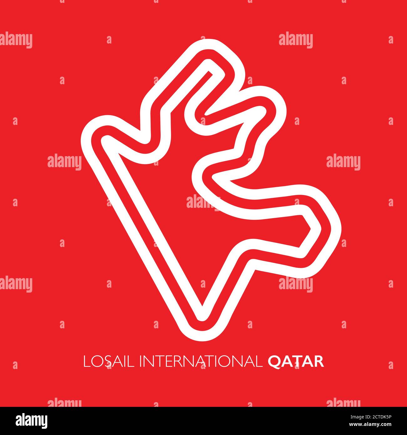 Losail circuit, Qatar. Motorsport race track vector map Stock Vector ...