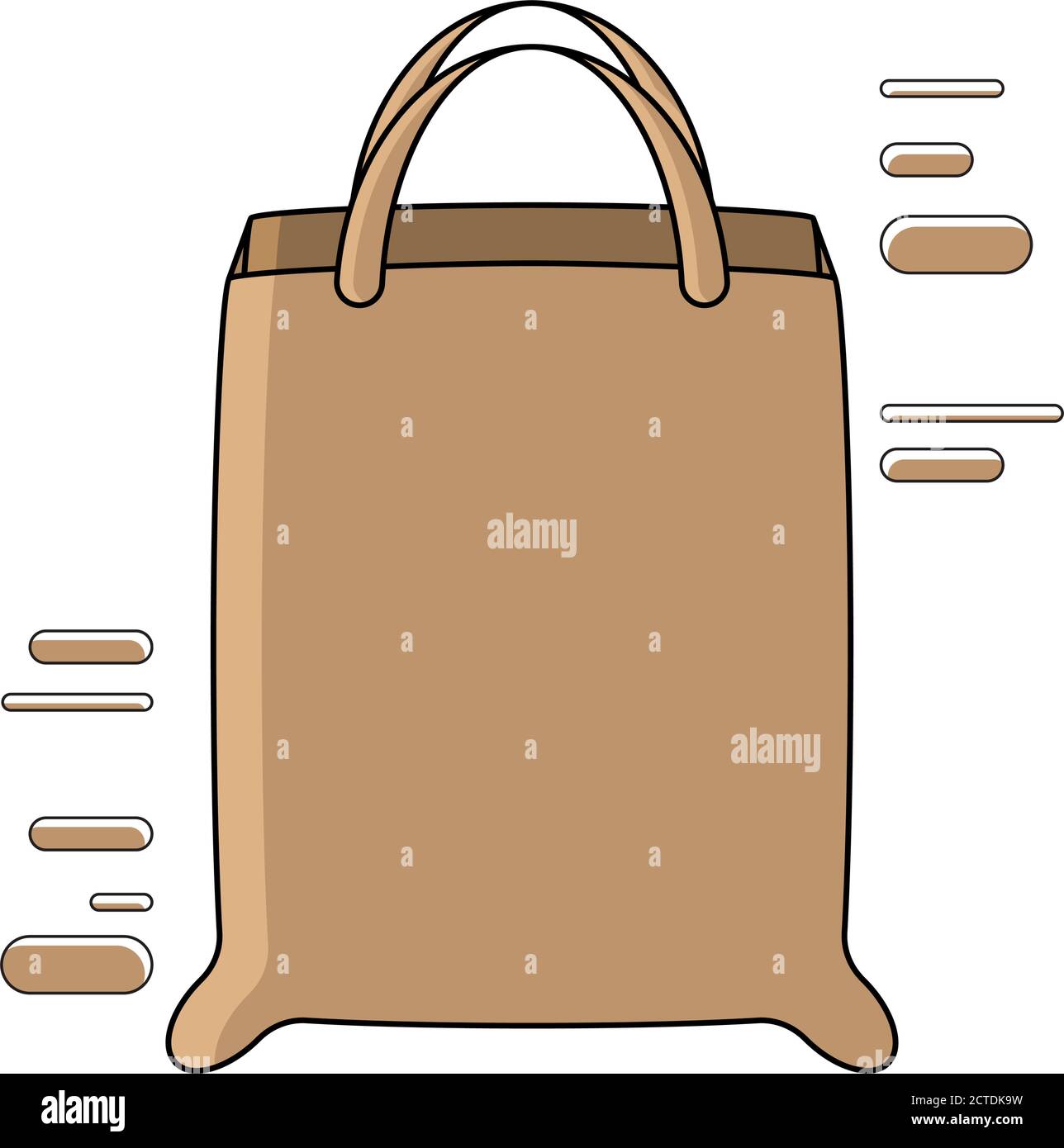Empty grocery bag icon. Shopping bag icon - Vector Stock Vector Image ...