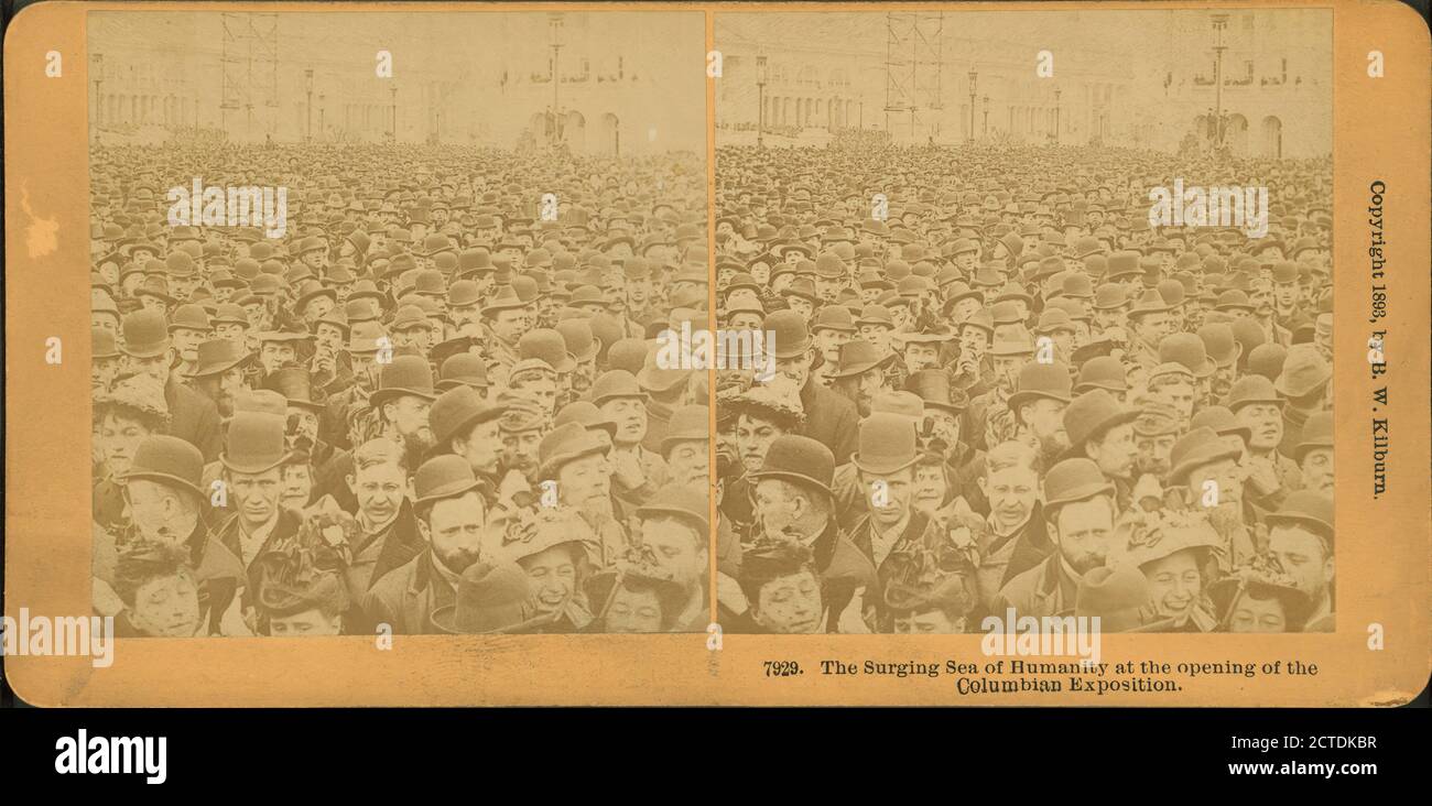 The surging sea of humanity at the opening of the Columbian Exposition ...
