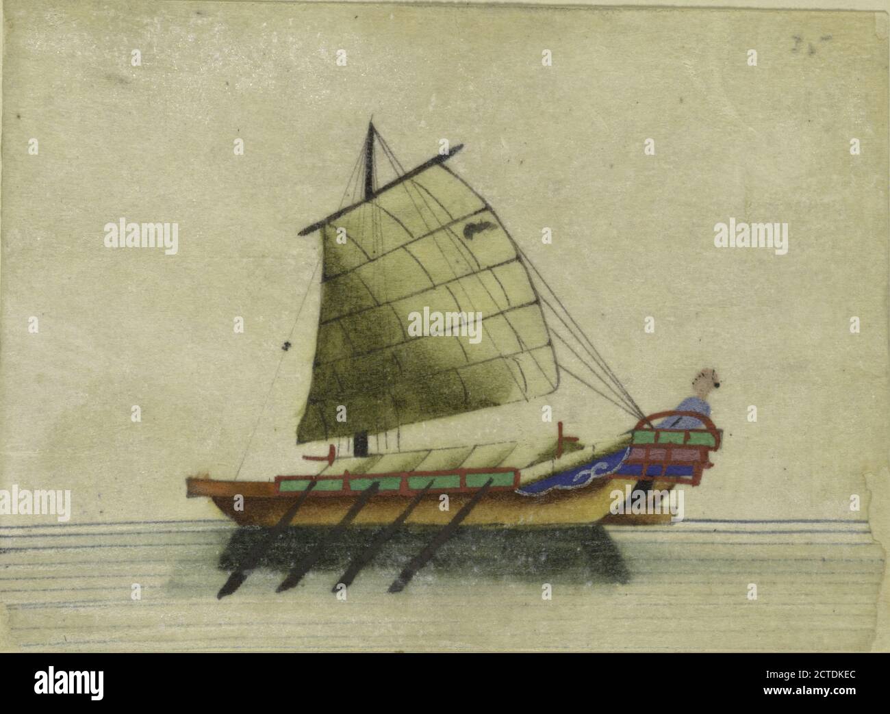 Two drawings of boats., still image, Drawings, 1800 - 1899 Stock Photo ...