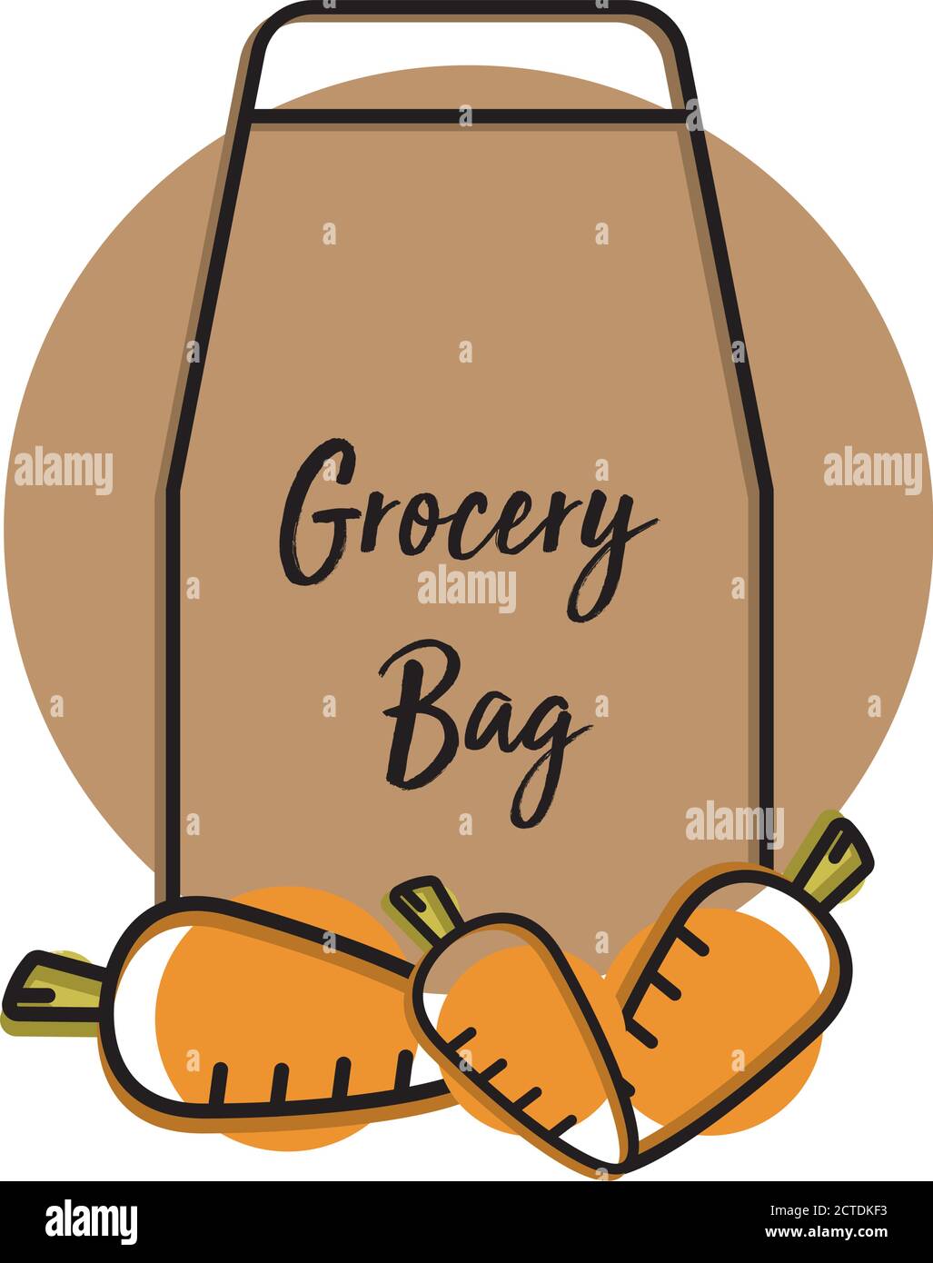 Grocery bag icon with foods and beverages - Vector Stock Vector Image ...