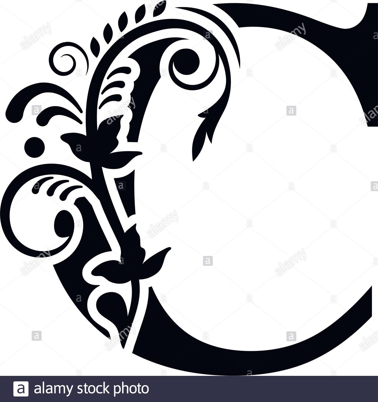 Floral Font Letter C Cut Out Stock Images & Pictures - Alamy