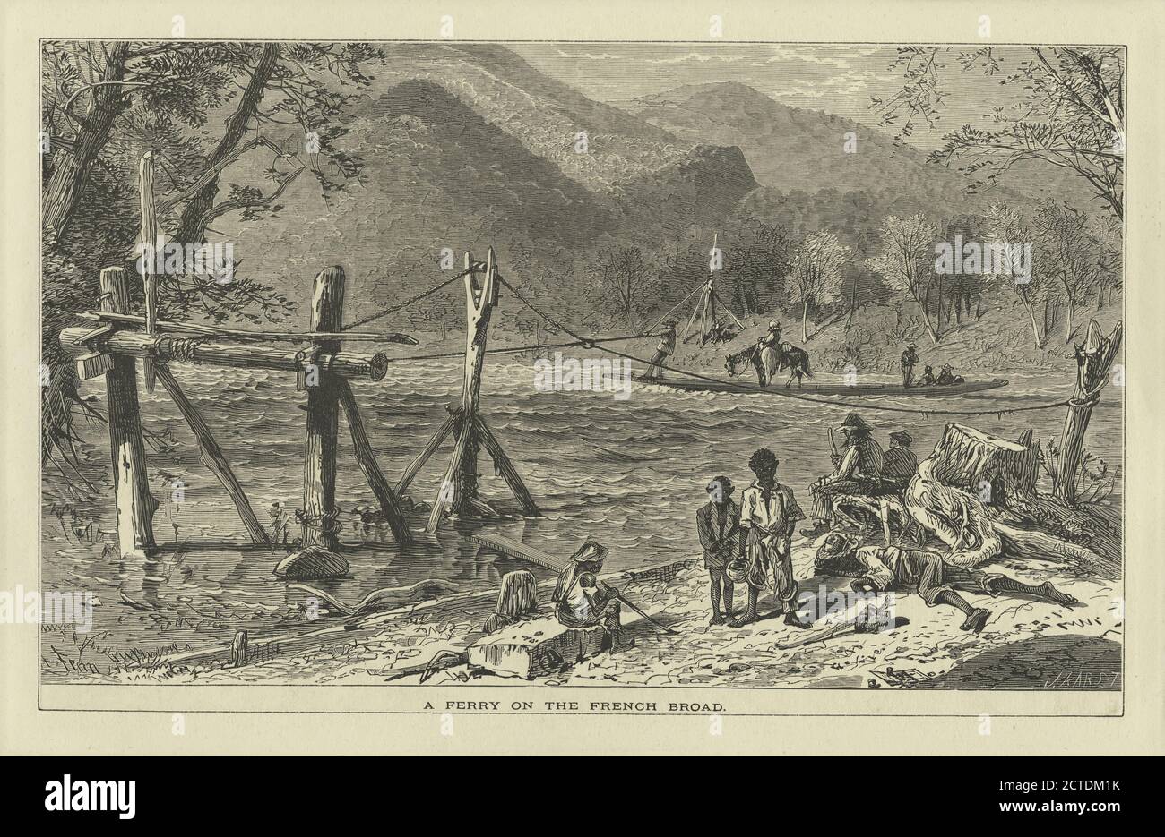 A ferry on the French Broad., still image, Prints, 1777 - 1890, Fenn ...