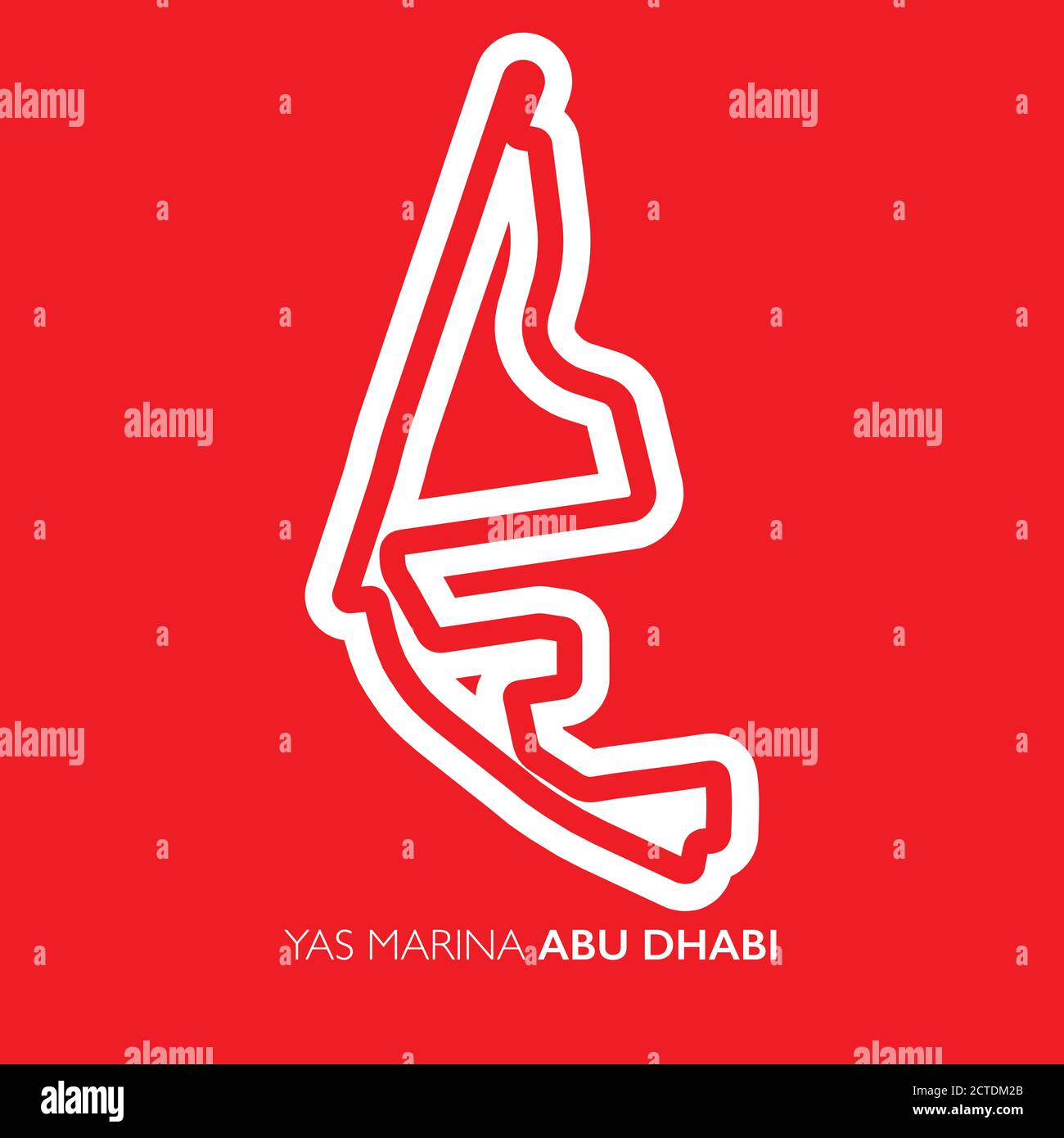 Yas Marina circuit, Abu Dhabi. Motorsport race track vector map Stock ...