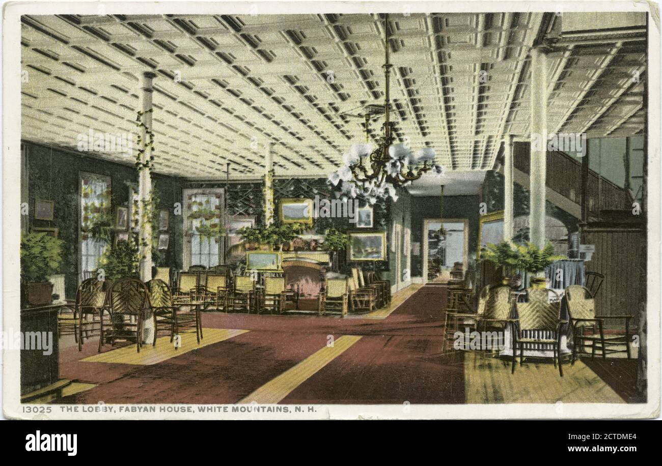 Lobby, Fabyan House, White Mountains, N.H., still image, Postcards ...
