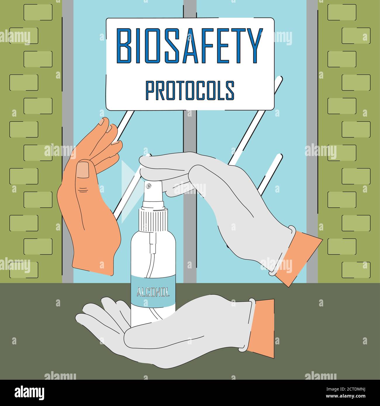 Use of antibacterial gel. Biosafety protocols poster - Vector Stock ...