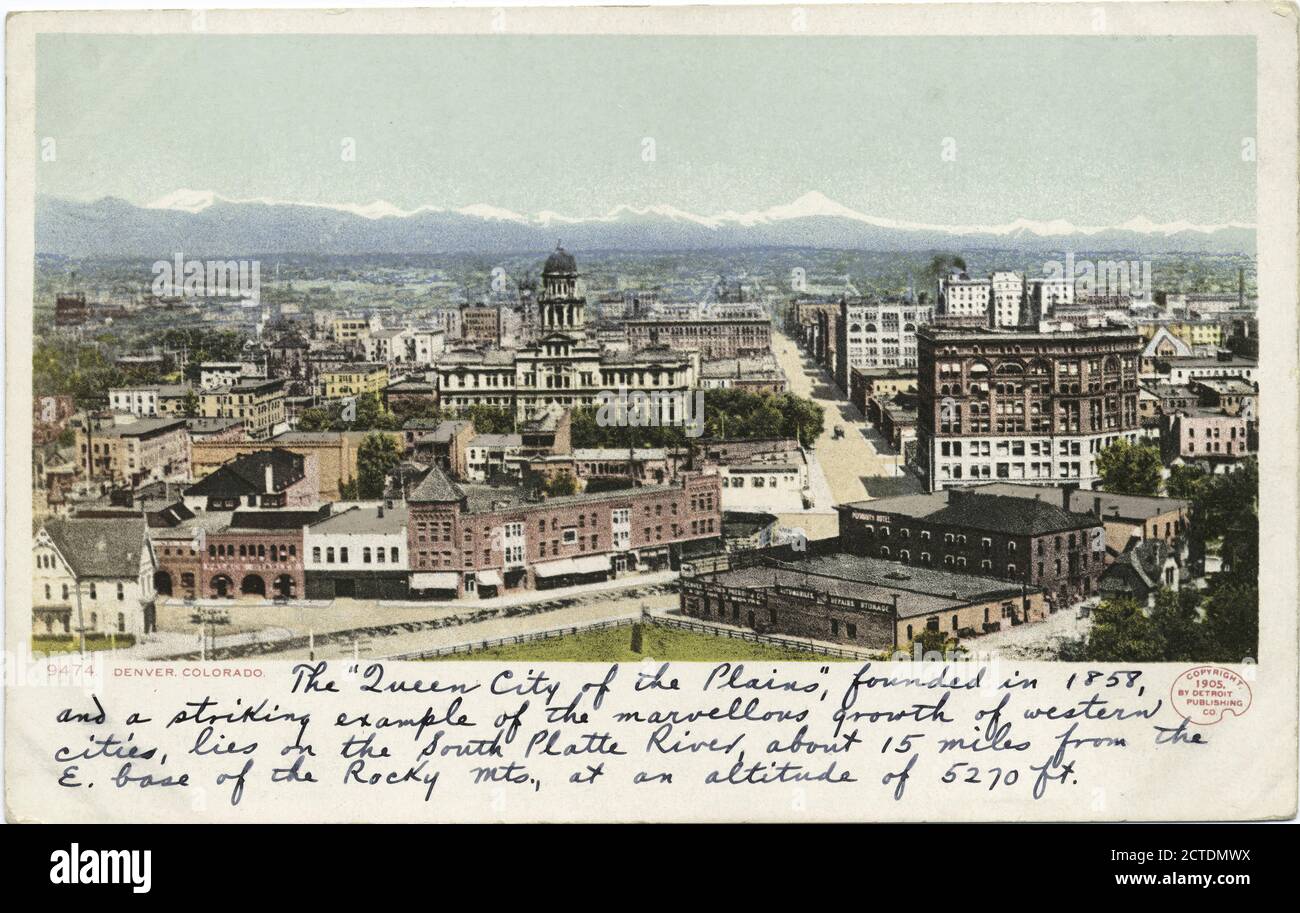 View, Denver, Colo., still image, Postcards, 1898 - 1931 Stock Photo ...