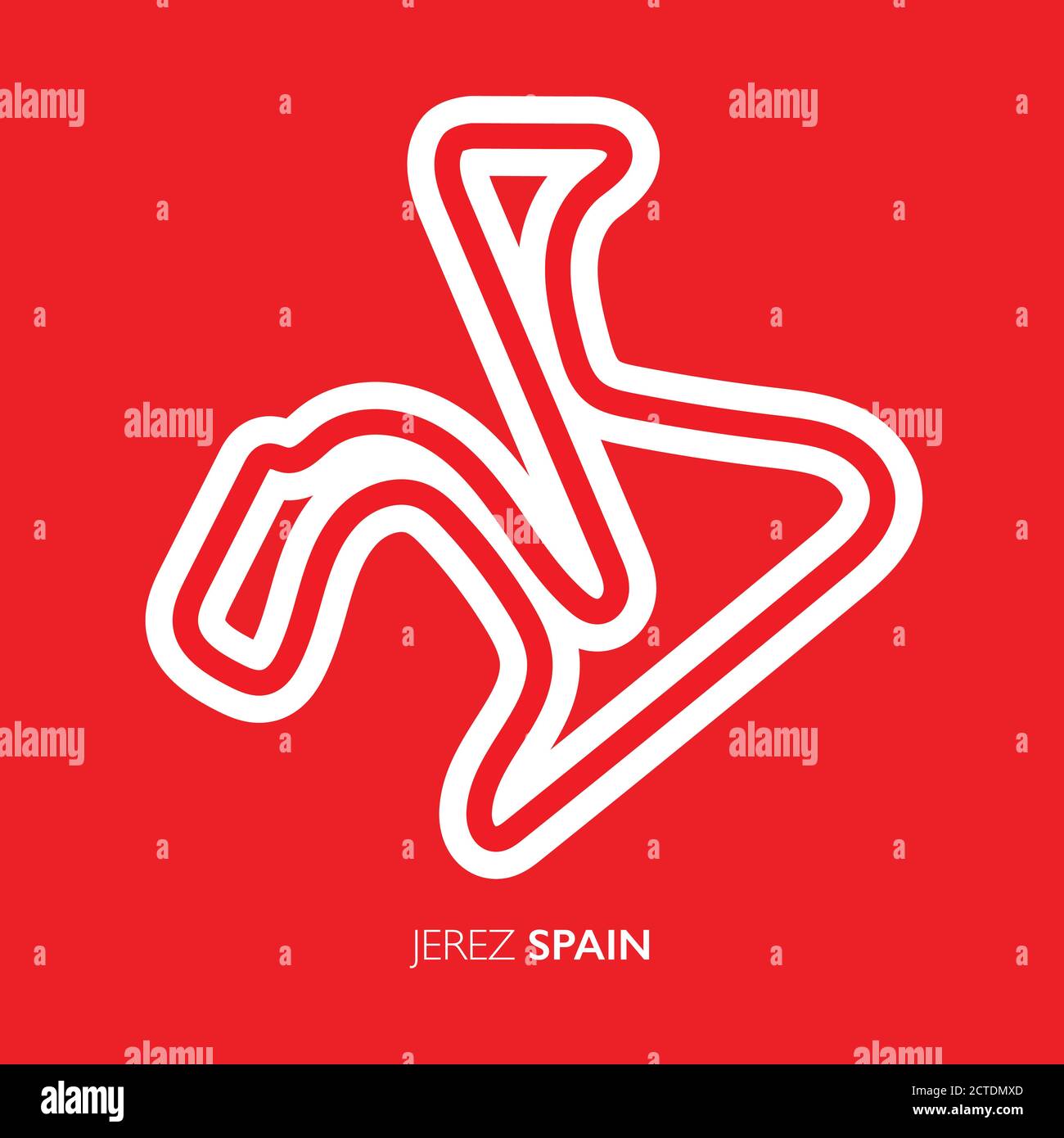 Jerez circuit, spain. Motorsport race track vector map Stock Vector ...