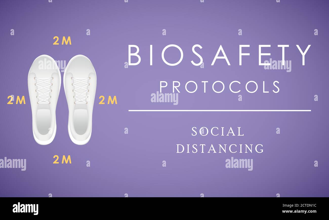 Biosafety protocols poster. Maintain social distancing - Vector Stock ...