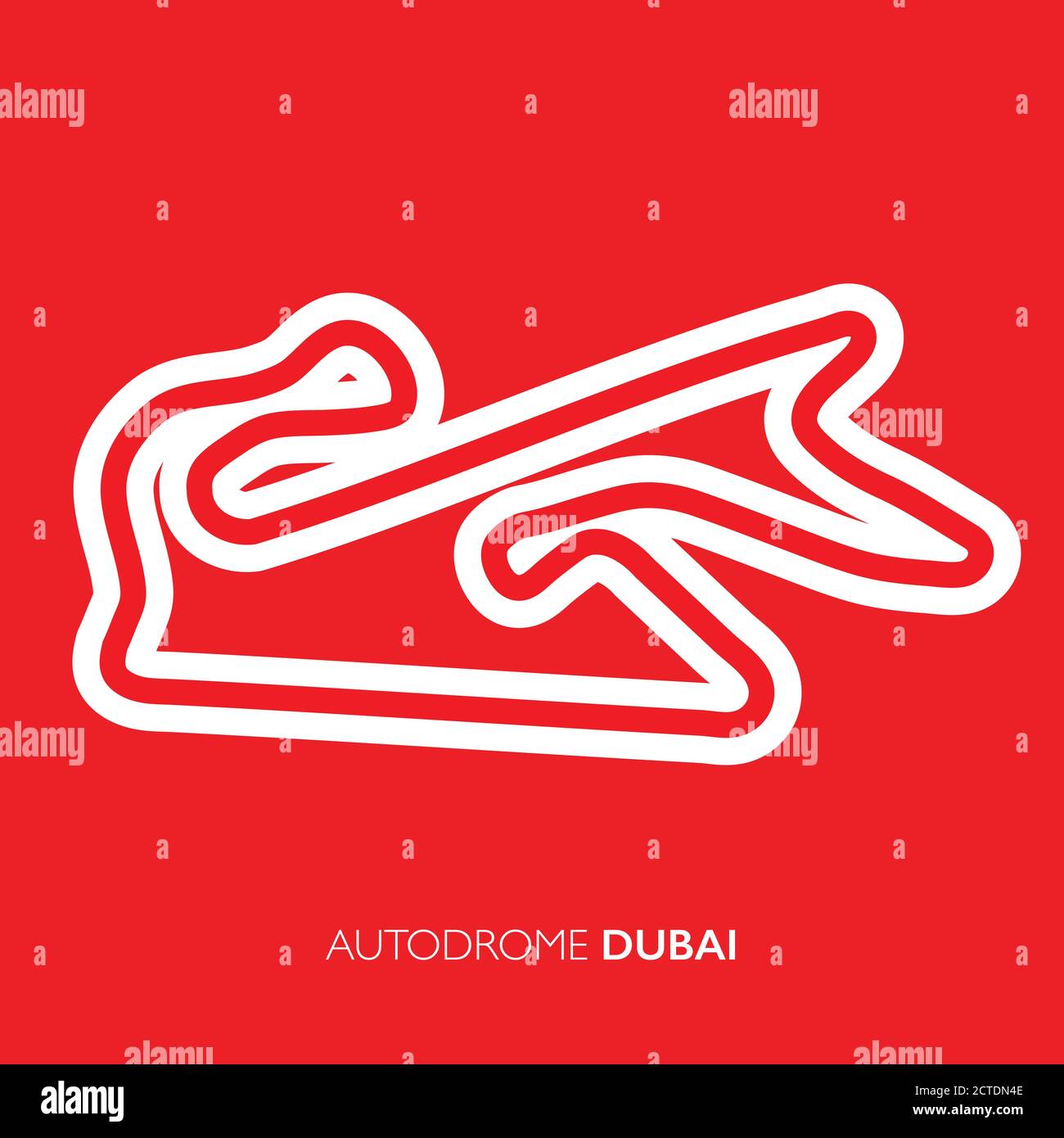 Dubai circuit, UAE. Motorsport race track vector map Stock Vector Image ...