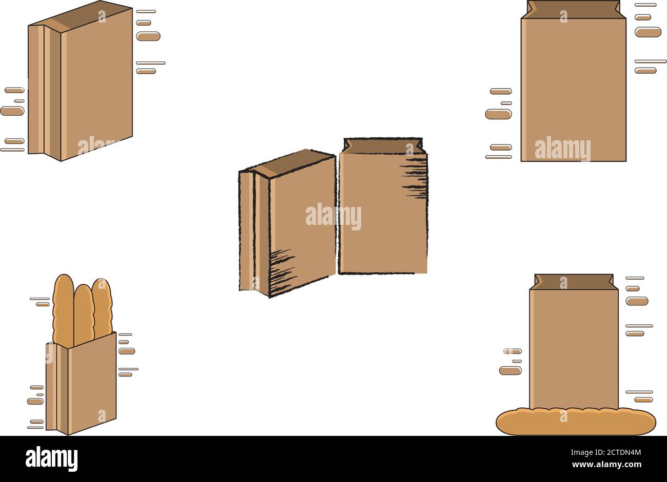 Bags of bread Stock Vector Images - Alamy