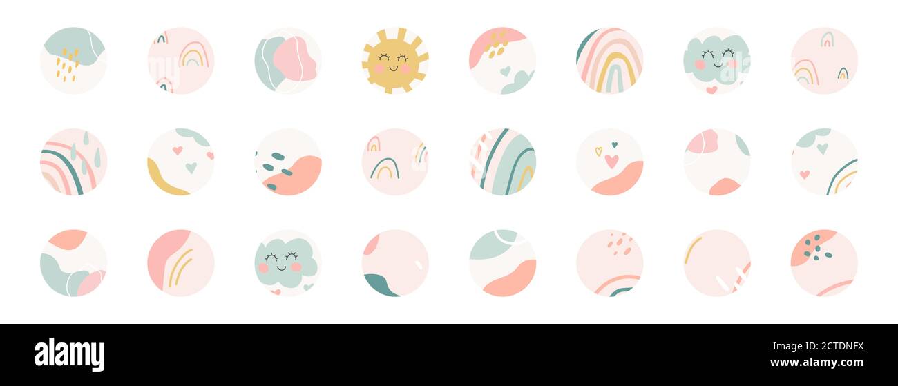 Highlight covers big set. Cute kids nursery backgrounds. Hand drawn ...