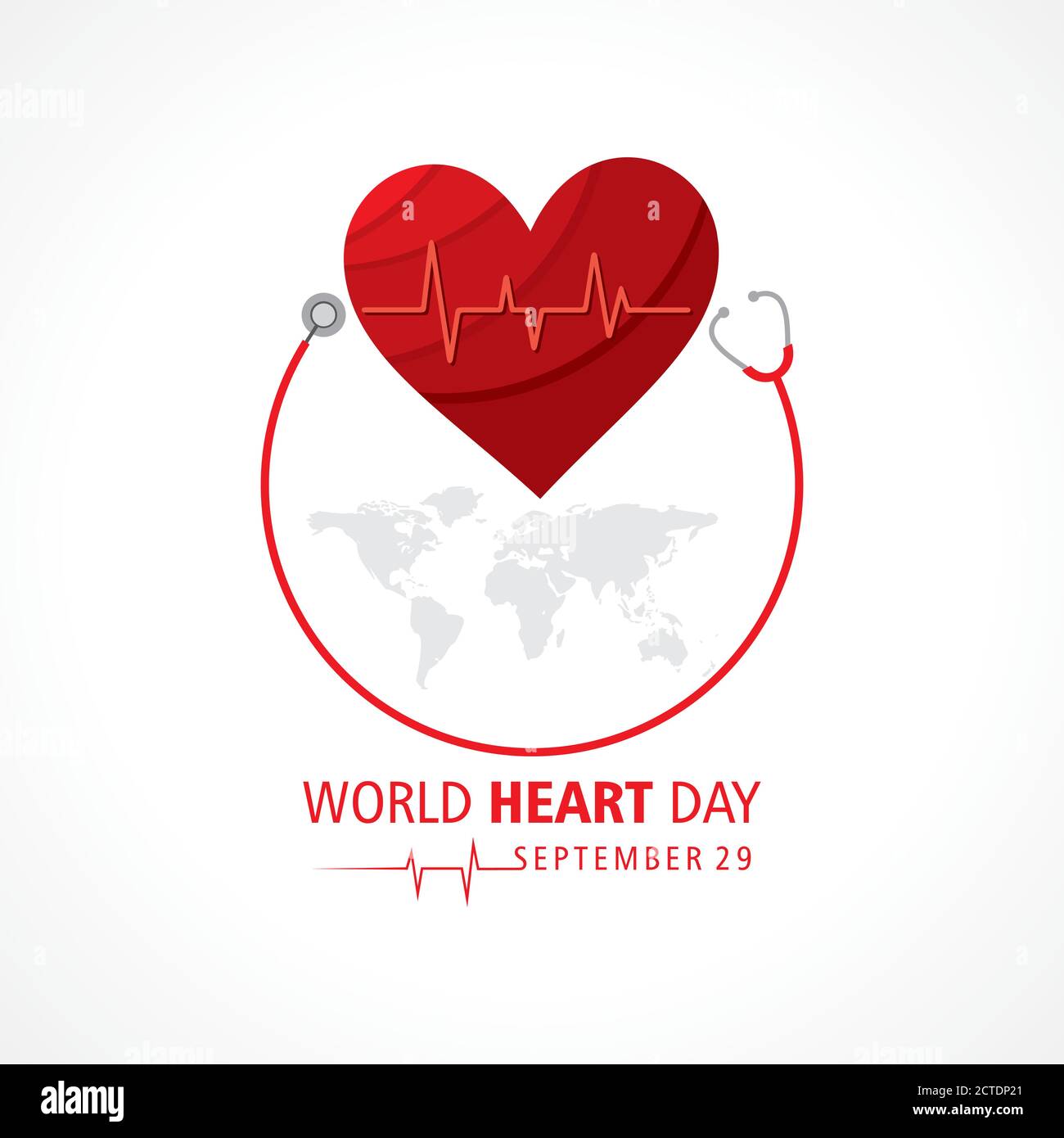Vector Illustration of World Heart Day observed on 29 September Stock ...