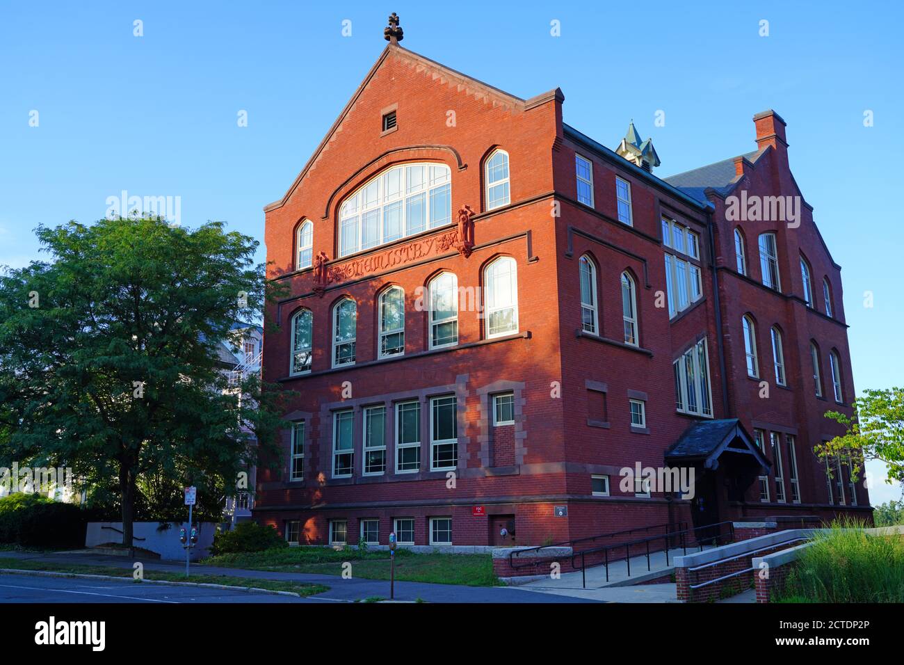 NORTHAMPTON, MA -12 AUG 2020- View of buildings in downtown Northampton ...