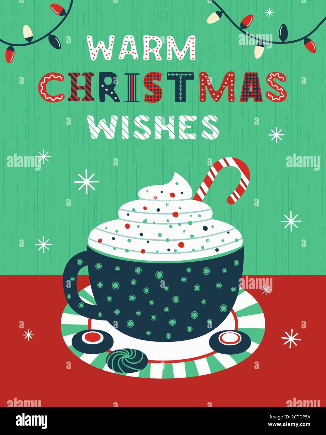 Warm Christmas wishes typography vector poster Stock Vector Image & Art ...