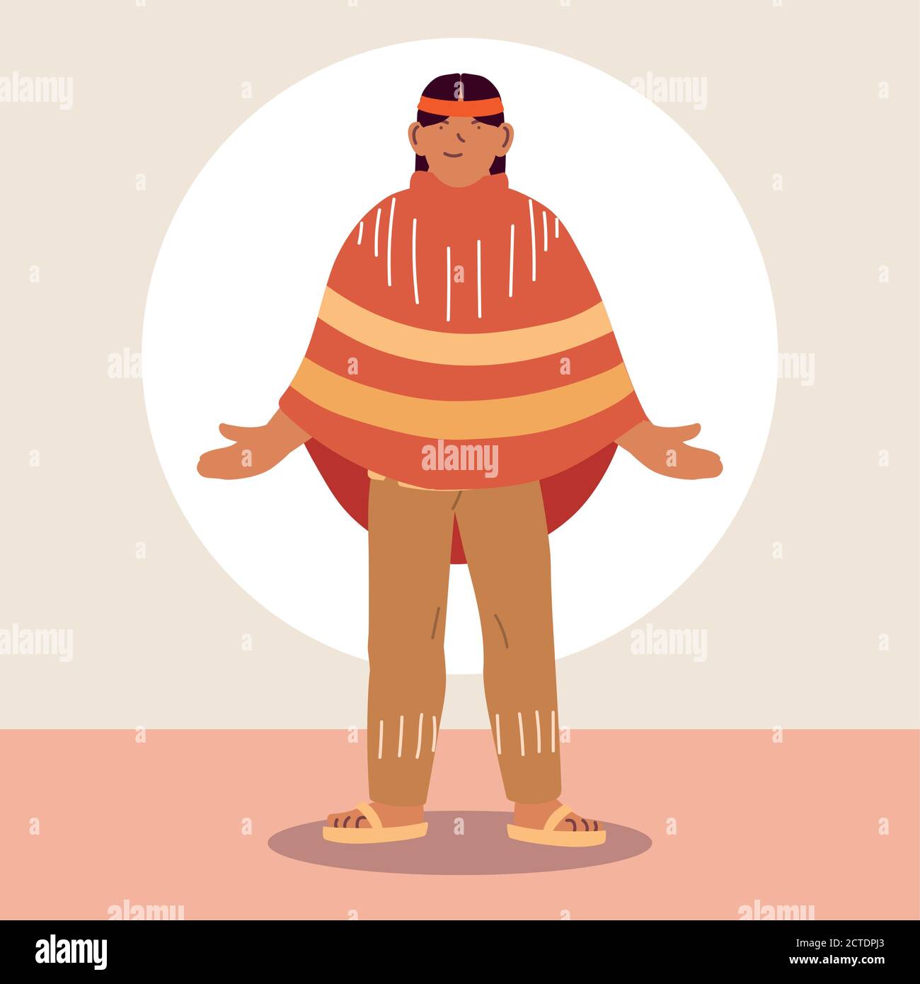 portrait of native man in traditional dress vector illustration design ...